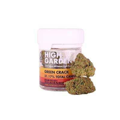 Medical Green Crack Detail Of Dried Cannabis Buds (Green Crack God