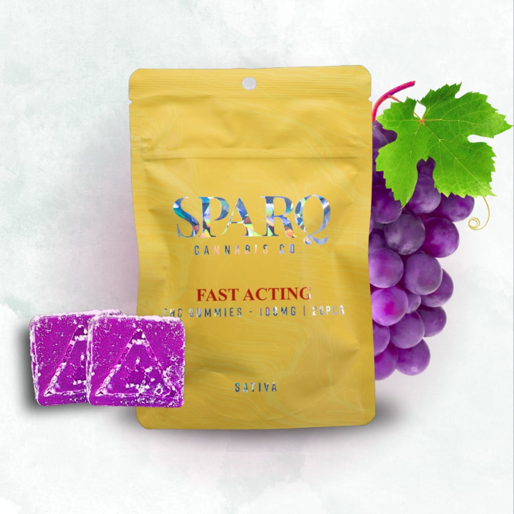 Shop Sparq - Grape Indica Fast Acting Gummies (100mg 20pk) | Fine ...