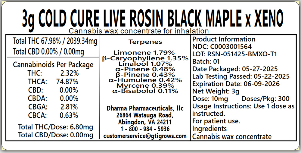 Black Maple x Xeno [3g] undefined - Virginia, Christiansburg | RISE ...