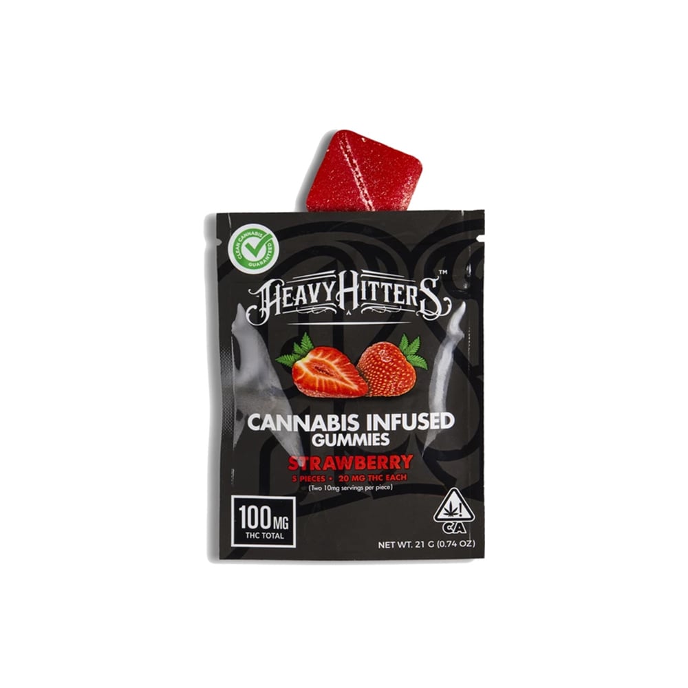 Strawberry - Indica [5pk] (100mg) | Heavy Hitters | Gummies - Jane