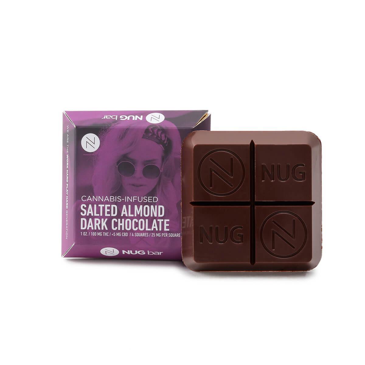 PROMO - Salted Almond Dark Chocolate (100mg) | NUG | Chocolate - Jane