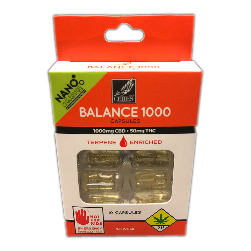 Balance 1000 [10pk] (1000mg CBD/50mg THC) | Ceres | Capsules - Jane