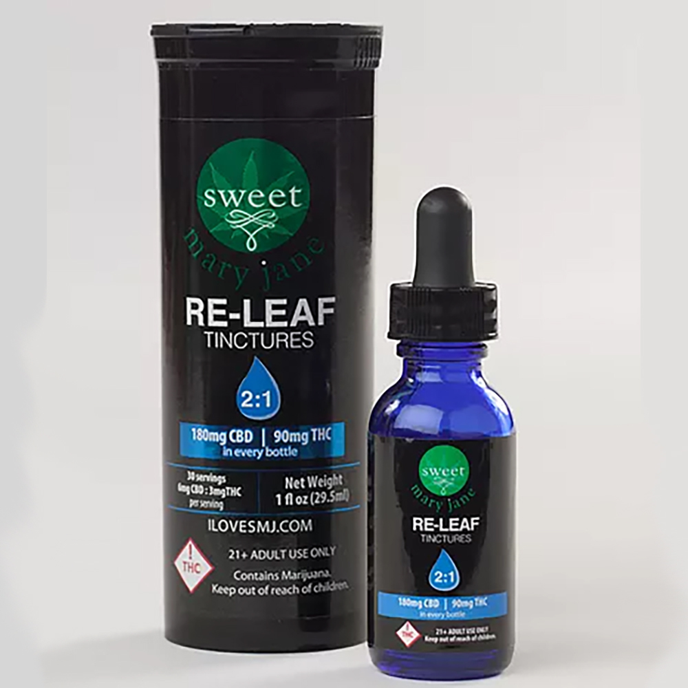 2:1 [1oz] (180mg CBD/90mg THC) | Sweet Mary Jane | Re-Leaf Tincture - Jane