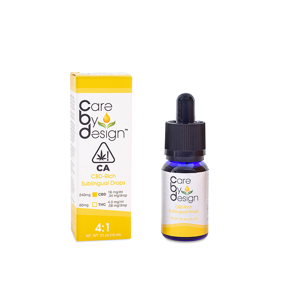 CBD 4:1 [15ml] (240mg CBD/60mg THC) | Care By Design | Sublingual Drops ...